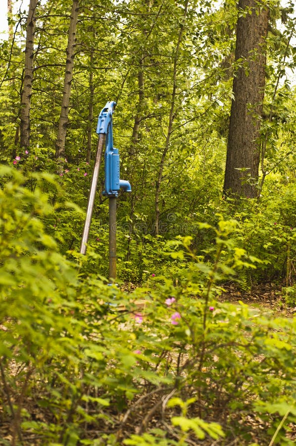 Old Style Hand Water Pump in Park Stock Photo - Image of trees, park ...