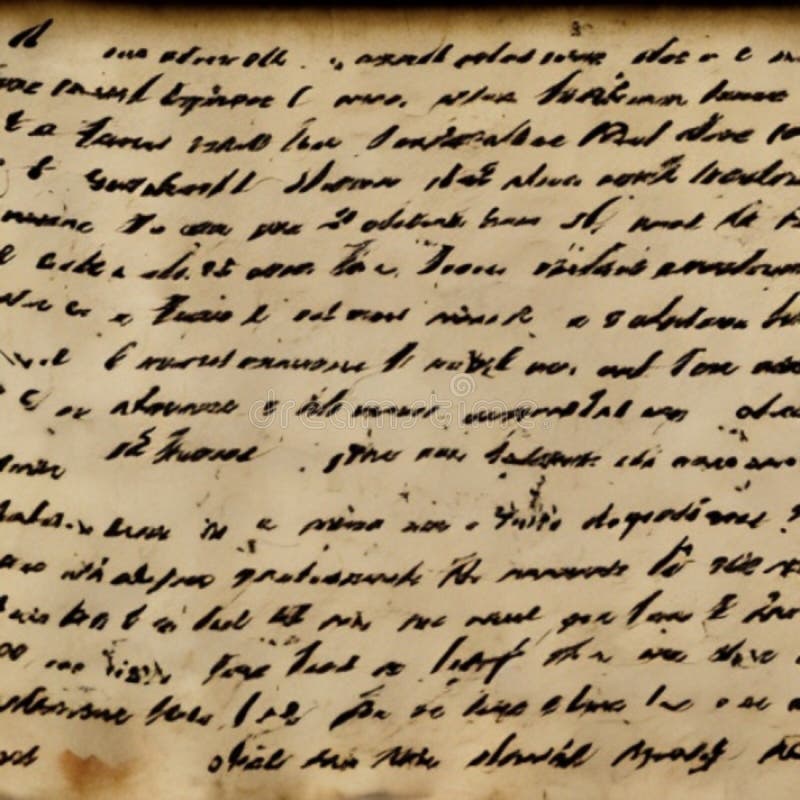 Old Style Handwriting on Parchment Stock Illustration - Illustration of ...