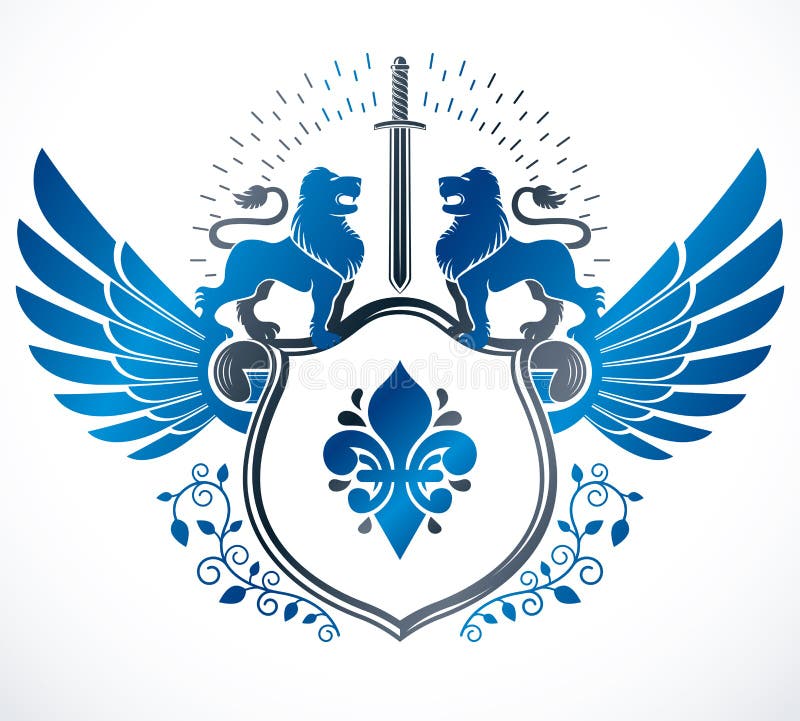 Old Style Heraldry, Heraldic Emblem, Vector Illustration. Stock Vector ...