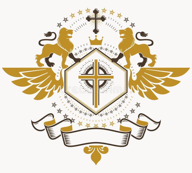 Old Style Heraldry, Heraldic Emblem, Vector Illustration. Stock Vector ...