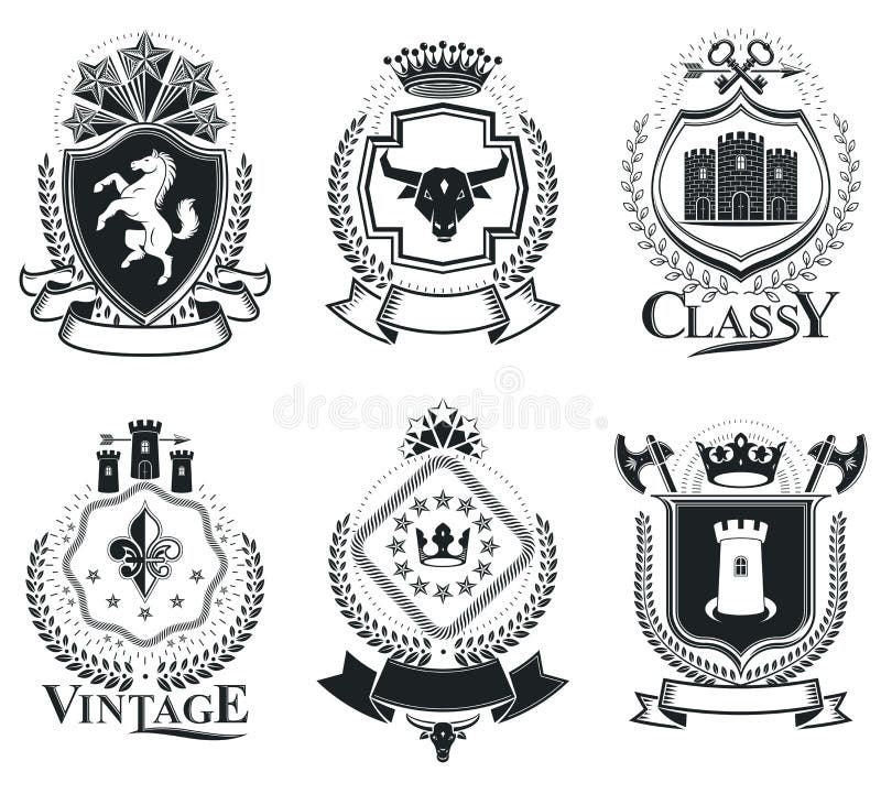 Bull Heraldry Classic Coat Arms Style Stock Illustrations – 4 Bull ...