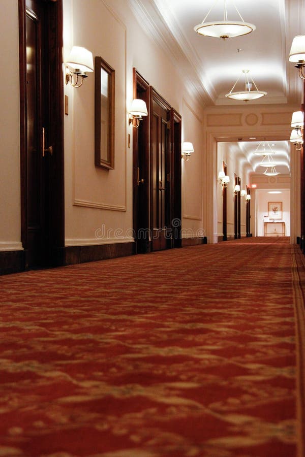 Old style hotel hallways stock photo. Image of shot - 241989640