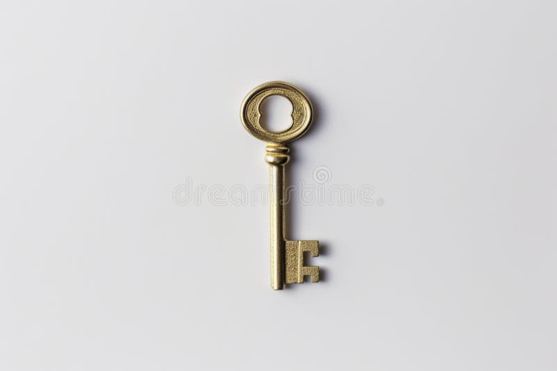 An Old Style Key, on Isolated Color Background. Ai Generated Stock ...