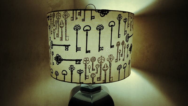 Old Style Key Lamp stock photo. Image of lamp, wall, lampshade - 43181202