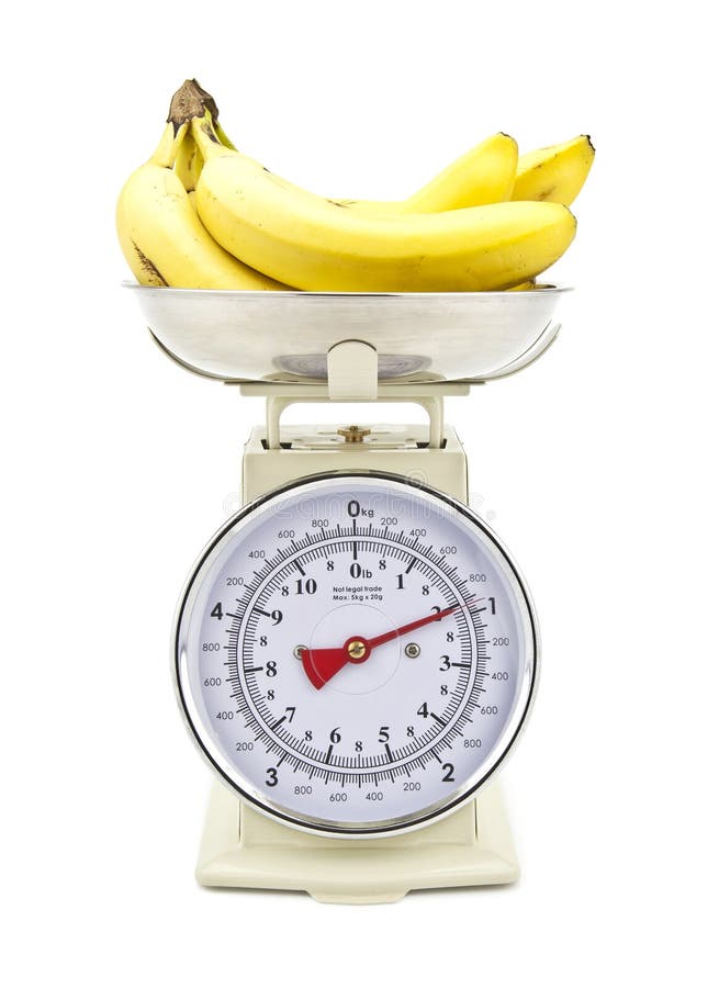 Old Style Kitchen Scales with Bananas Stock Photo - Image of dial ...