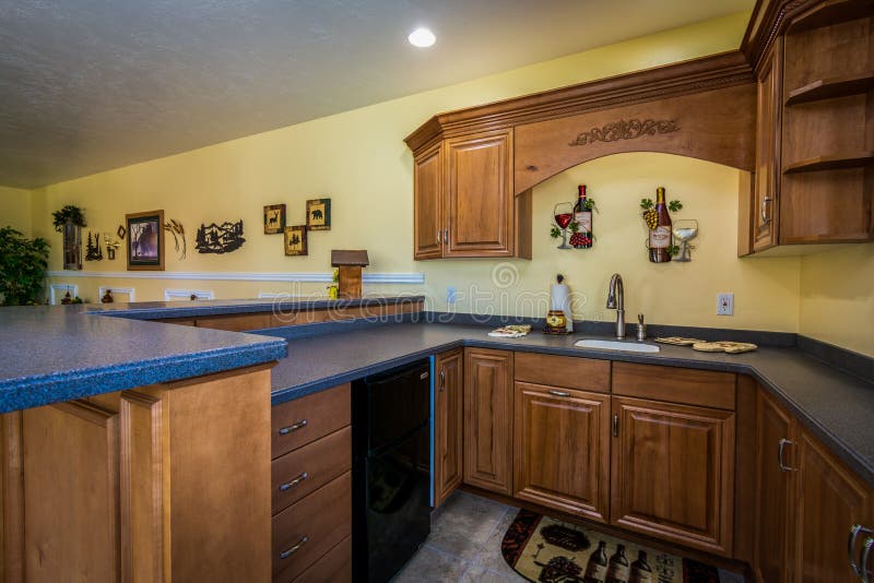 Old Style Kitchen with Wooden Furniture Stock Photo - Image of house ...