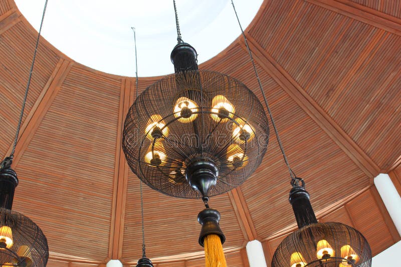 Old Style Lamp Hanging from the Ceiling Stock Image - Image of ...