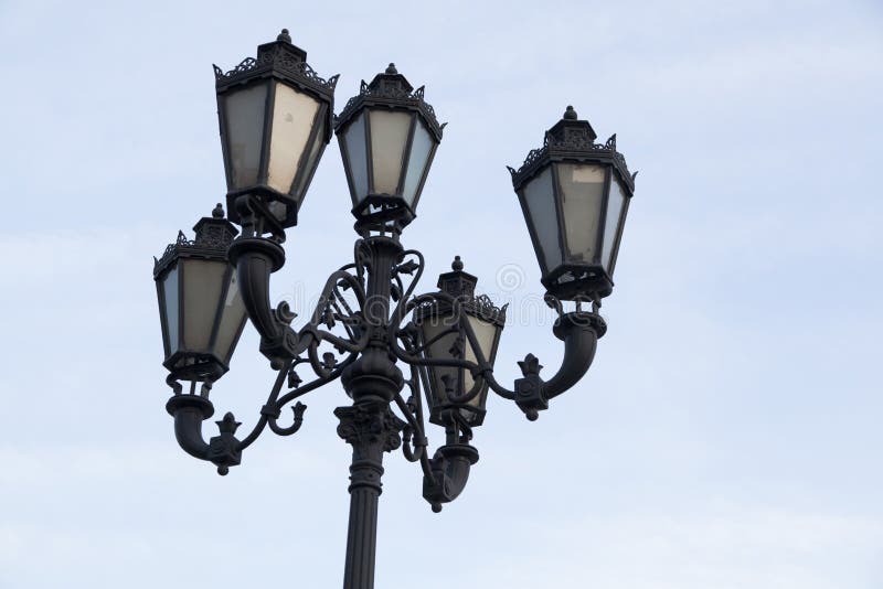 An old-style lamp post stock image. Image of retro, black - 127038919