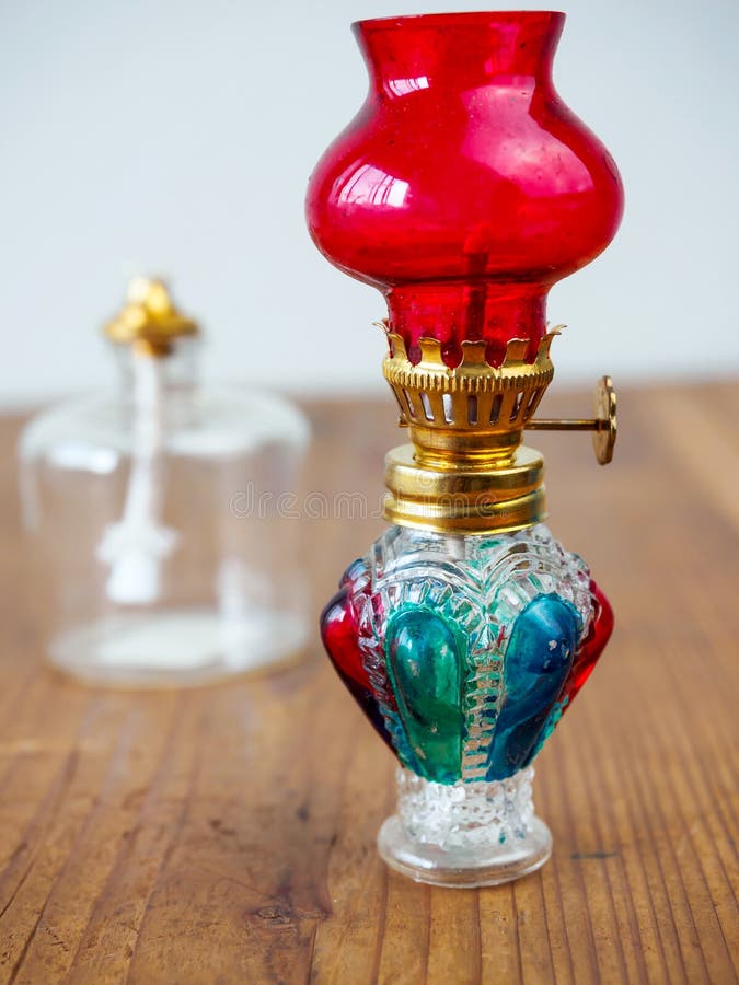 Old Style Lantern on Wooden Table Stock Image - Image of lantern ...