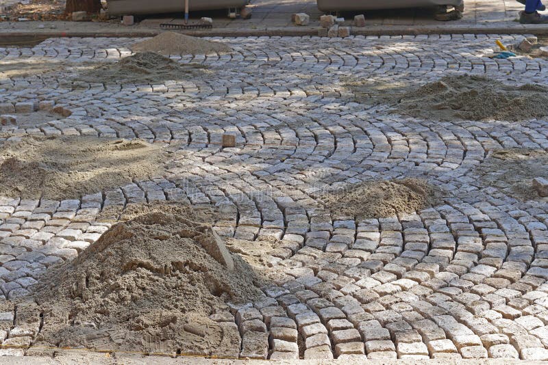 Cobblestones construction stock image. Image of material - 197404955