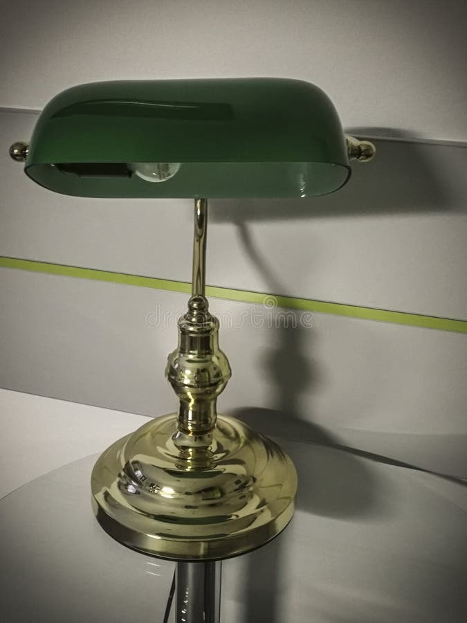 Retro green lamp stock image. Image of knowledge, library - 156659535