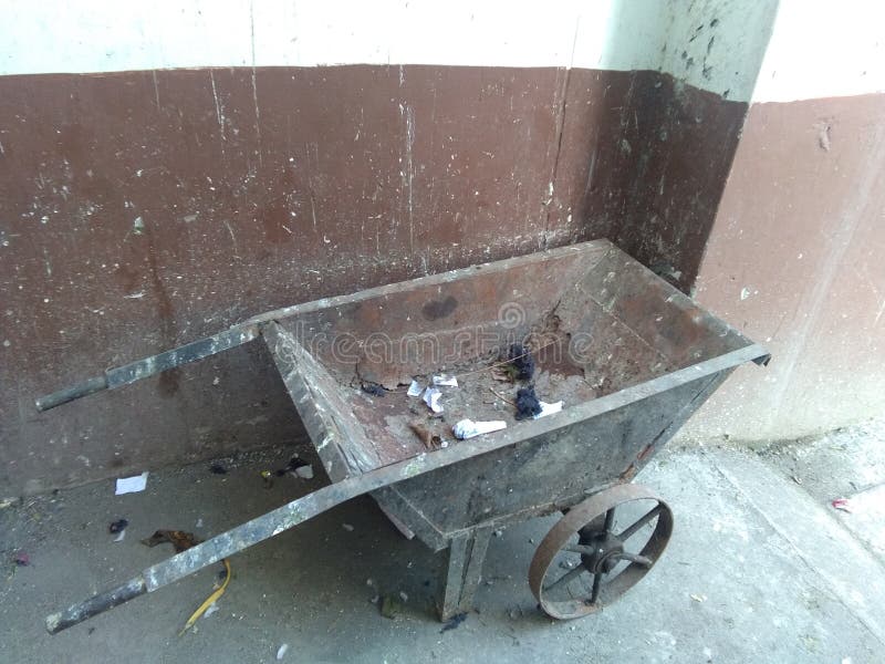 Old style metal trash bin stock photo. Image of dirty - 187827822