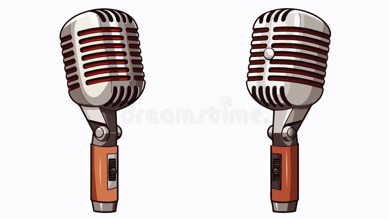 Old Style Metallic Microphone Vector Illustration Stock Illustration ...