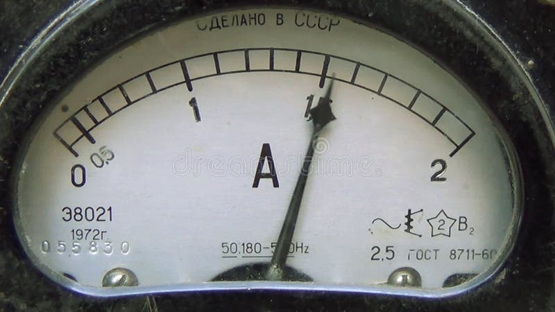 Old style micro ammeter stock video. Video of electrical - 68418797
