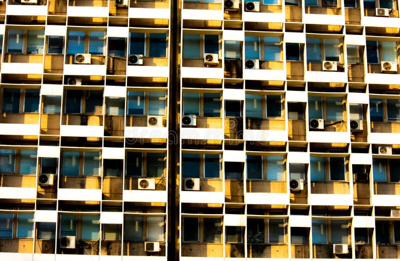 Facade of an Old Office Complex Stock Photo - Image of construction ...