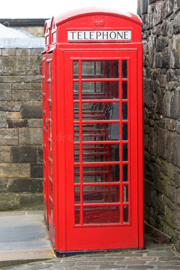 Old Style Phone Booth in Edinburgh Castle Stock Photo - Image of flying ...