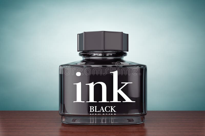 Old Style Photo. Black Ink Bottle Stock Illustration - Illustration of ...