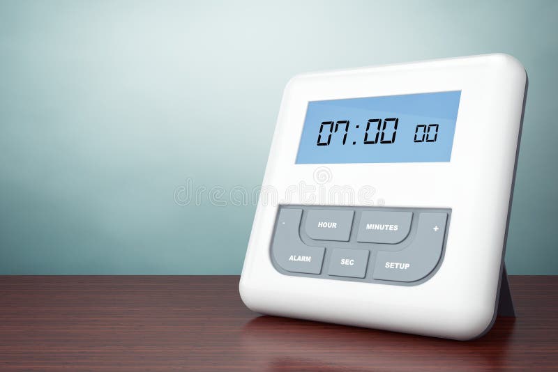 Old Style Photo. Digital Alarm Clock with LCD Display Stock Image ...
