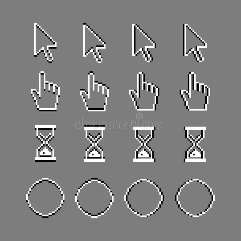 Old Style Pixel Computer Cursors Stock Vector - Illustration of ...