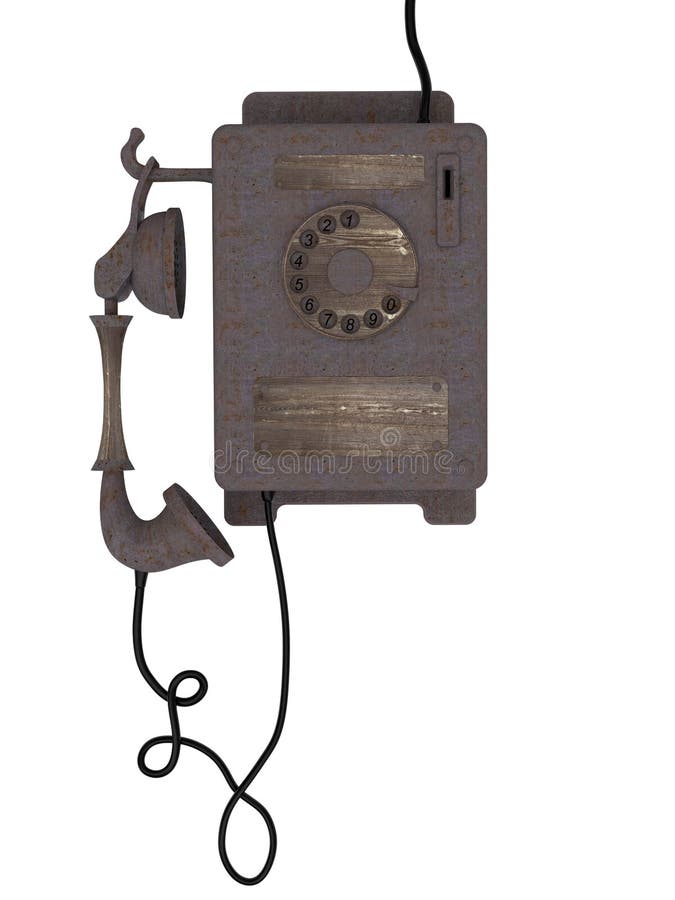 Old style rusty phone stock illustration. Illustration of line - 18616995