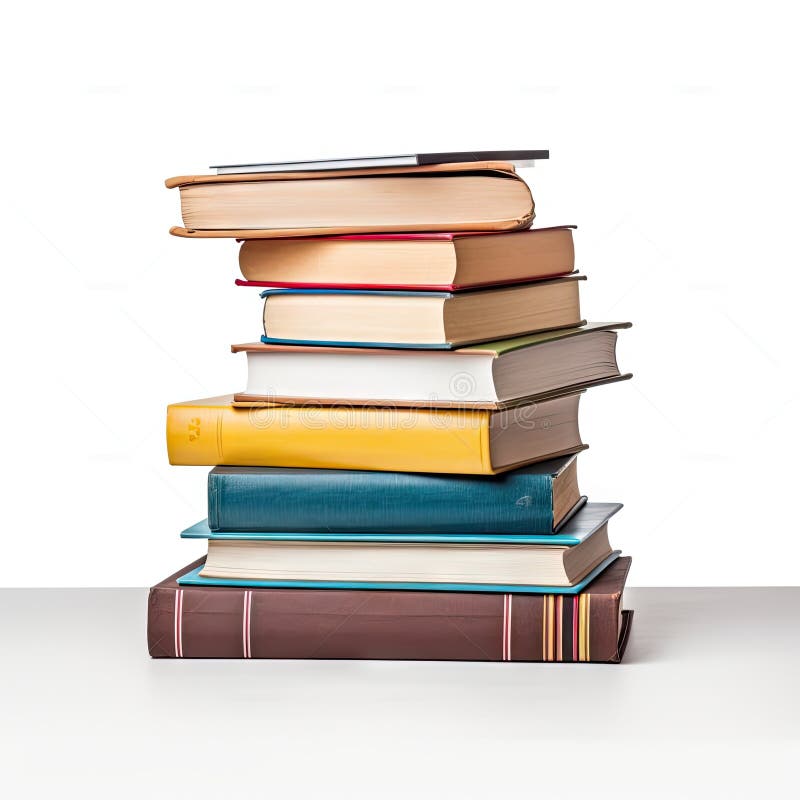 Old Style Stacked Books in White Background Stock Illustration ...