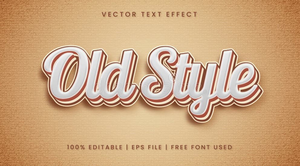 Old Style Text Effect Style Stock Vector - Illustration of fashion ...