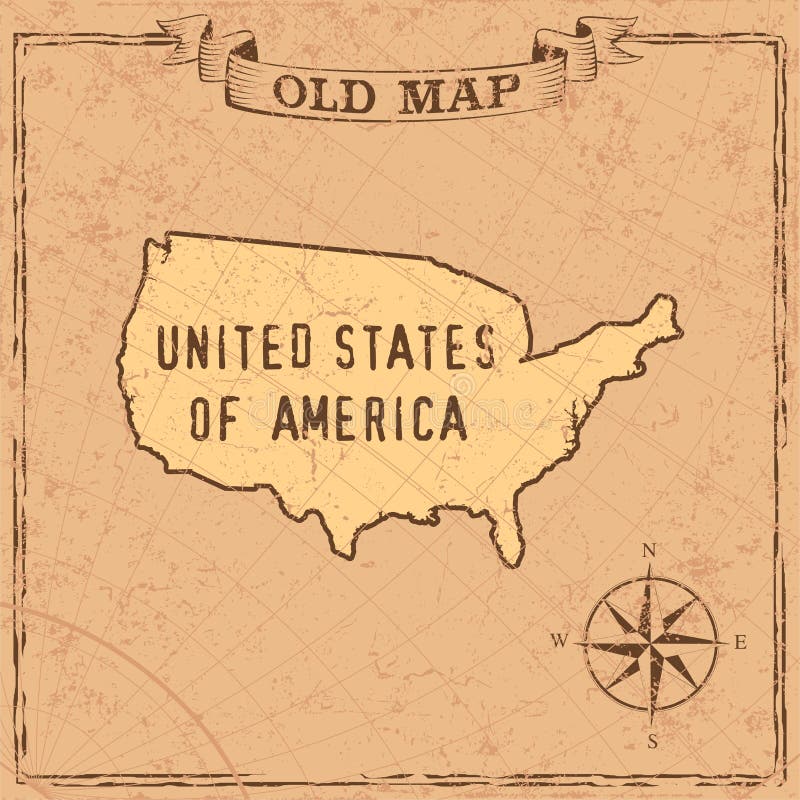Old style USA map stock vector. Illustration of grungy - 117324439