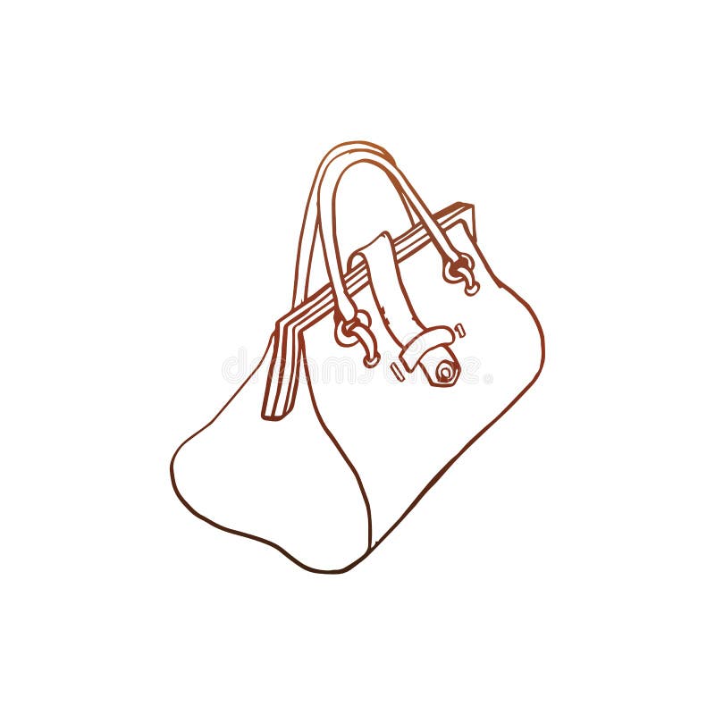Old Style Wemen Handbag Simple Vector Sketch Stock Vector ...