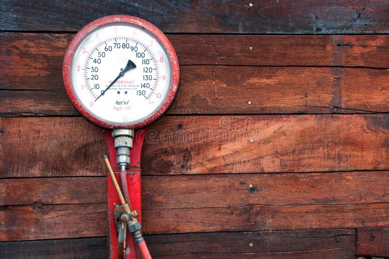 Old Style Wheel Pressure Pump Stock Photo - Image of garage, asphalt ...