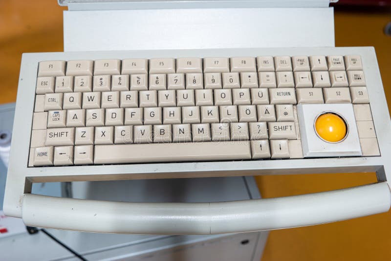 Old Style White Plastic Keyboard for Operating Industrial Equipment ...
