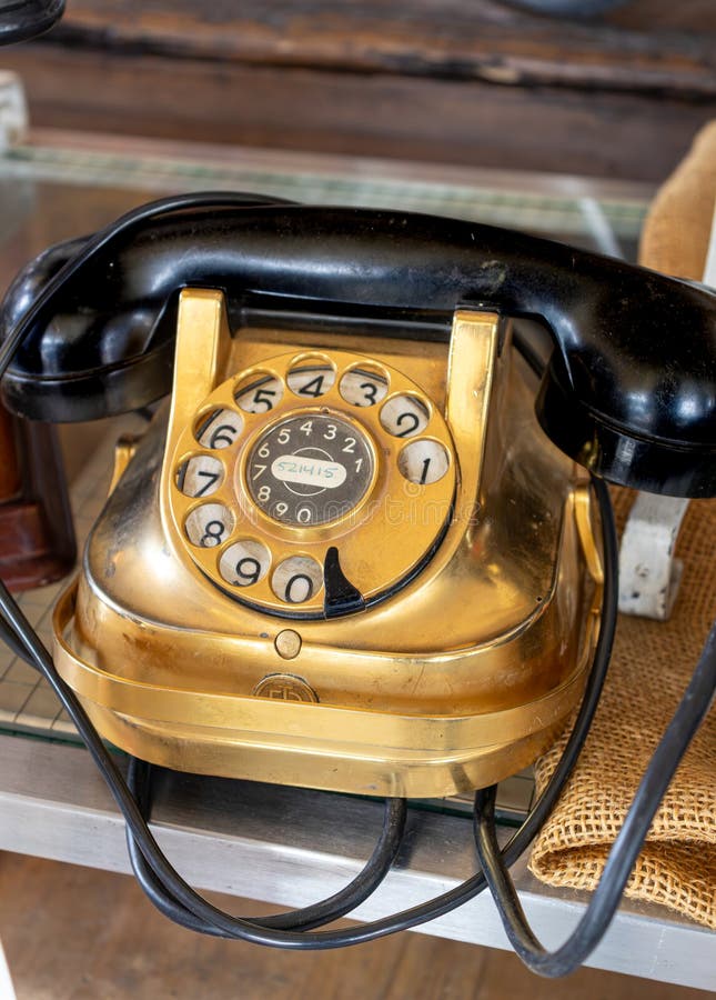 Old Style Wooden and Metal Telephone Stock Image - Image of antique ...