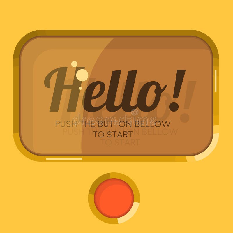 Old Styled Display. Screen. Plastic Button Stock Vector - Illustration ...