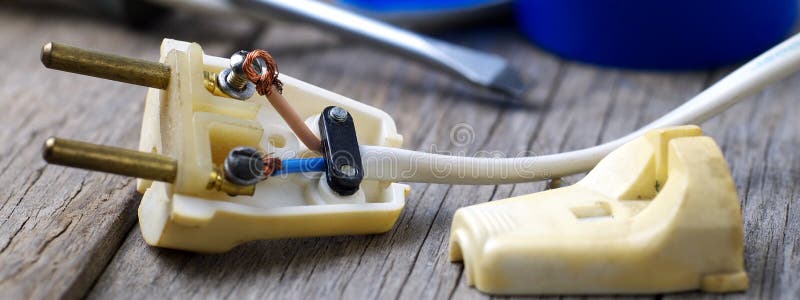 Old Styled Electrical Disassembled Plug Stock Image - Image of ...