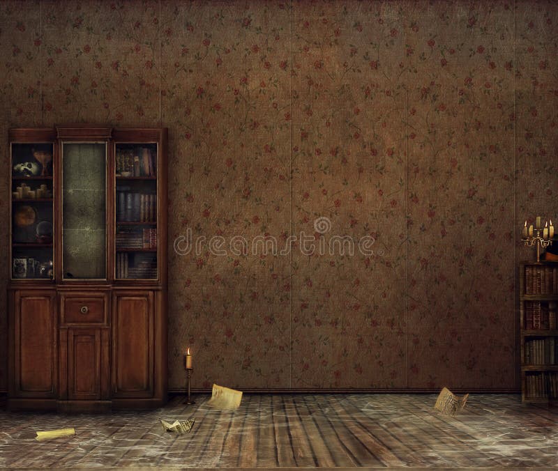 Old Styled Interior stock illustration. Illustration of book - 17325303