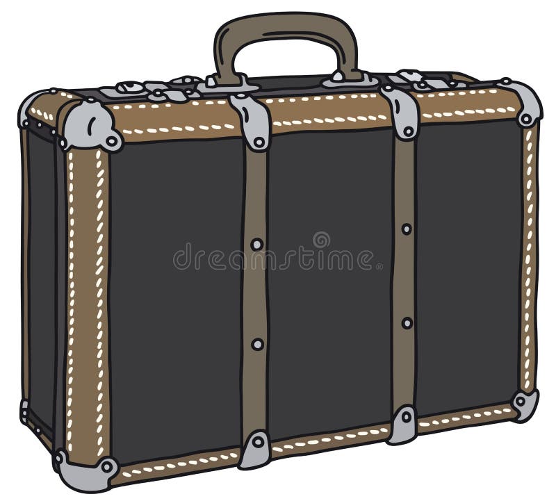 Old suitcase stock vector. Illustration of black, hand - 45602881