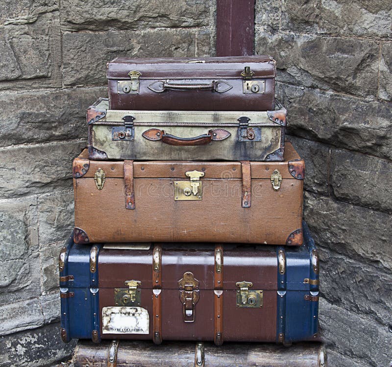 Old suitcases stock photo. Image of stone, handle, luggage - 19766624