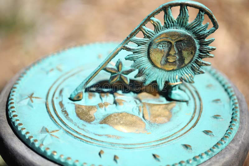 Old Sun Clock Dial - Vintage Sundial Stock Image - Image of numeral ...