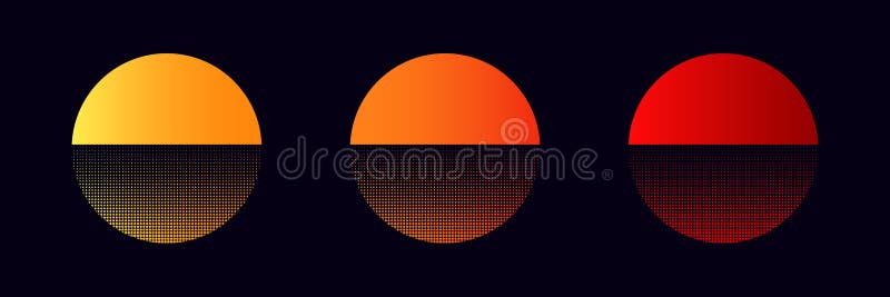 Old Sun Retro Circle. Vector Logo Sunrise Sunset Design. Stock Vector ...
