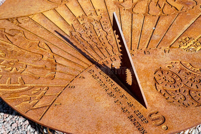 The Old Sundial Shows almost Noon on a Sunny Day Stock Image - Image of ...