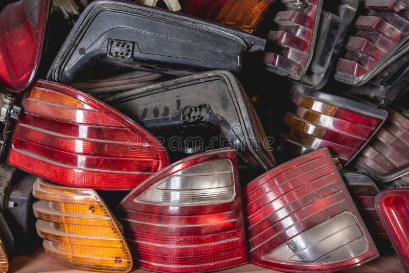 Old Surplus Taillight or Tail Lamp Assembly Parts at an Auto Parts ...