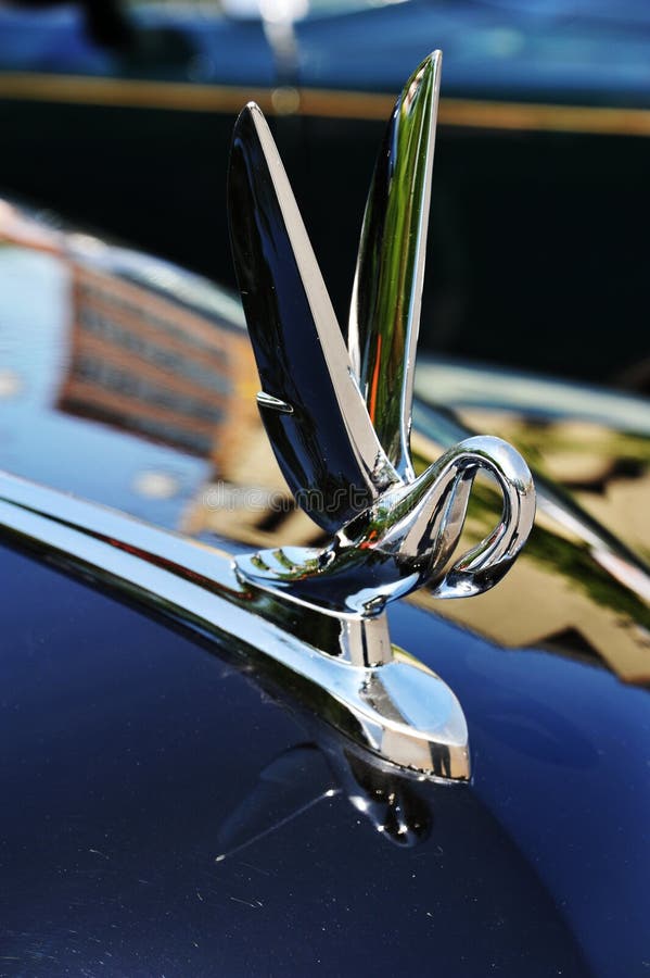Old swan car crest editorial stock photo. Image of swan - 273143413
