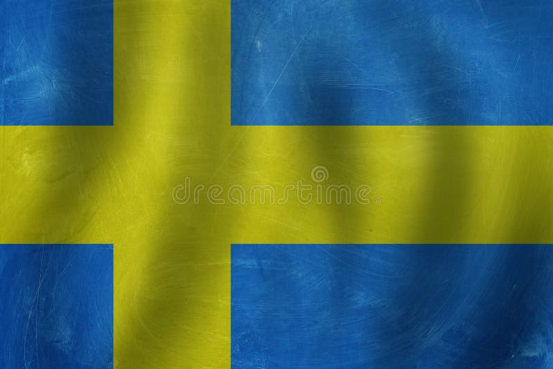 Old Sweden Flag Background. Travel and Learn Sweden Concept Stock Photo ...