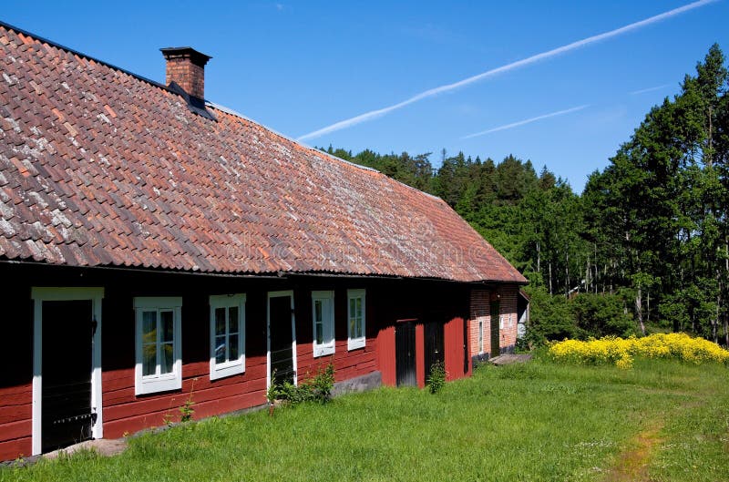 Old swedish barn stock image. Image of large, wooden - 14796209
