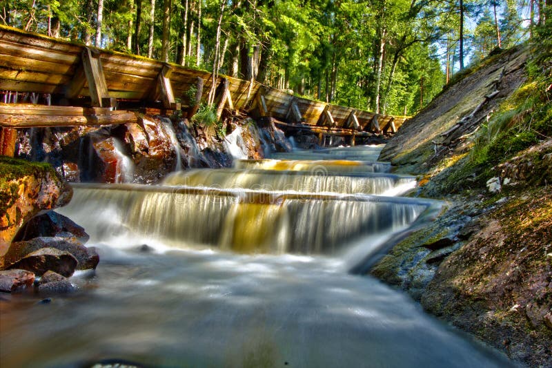 An Old Swedish Timber Rafting Facility Stock Image - Image of antique ...