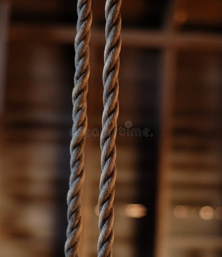 Old swing rope in barn stock photo. Image of spiral, leash - 1735148