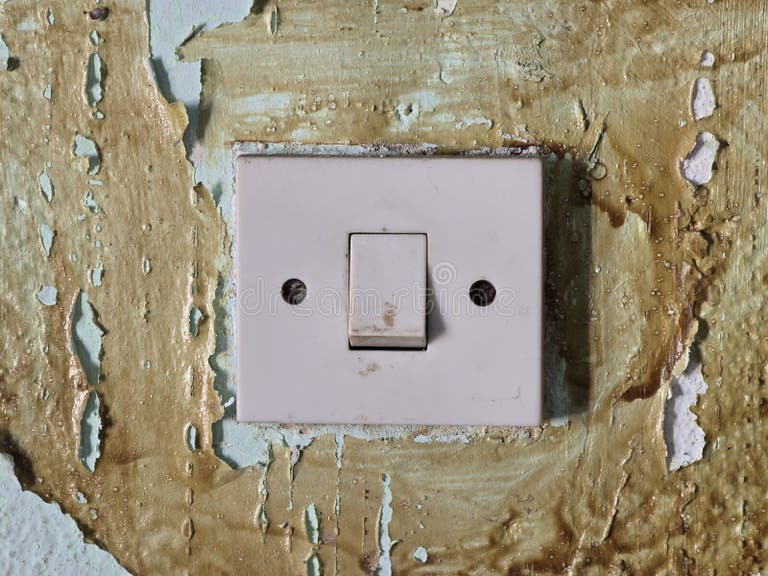 Old Switch on the Peeling Wall Stock Image - Image of blue, switch ...