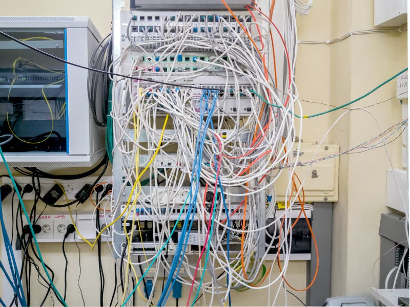 Internet Cabels in Patch Panel Stock Photo - Image of plug, high: 102928130