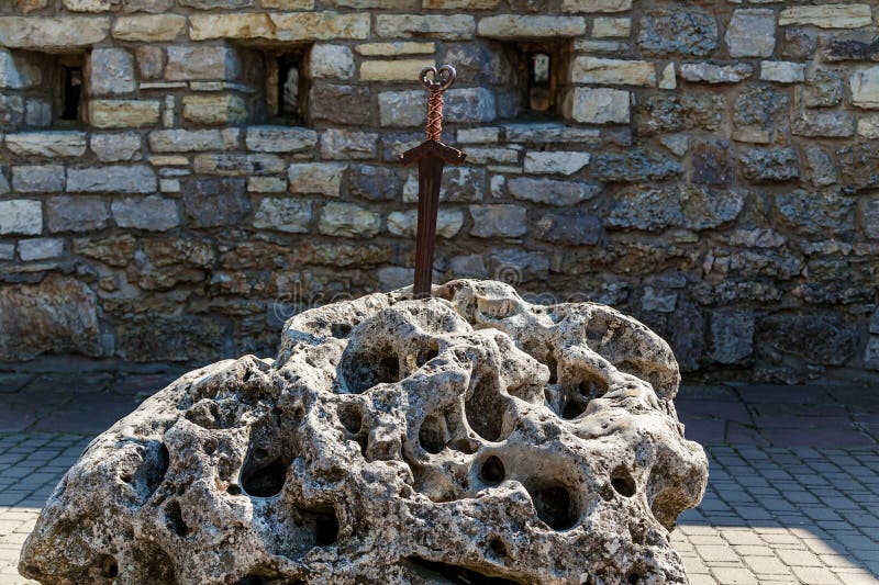 Sword in the stone stock image. Image of camelot, magical - 165294043