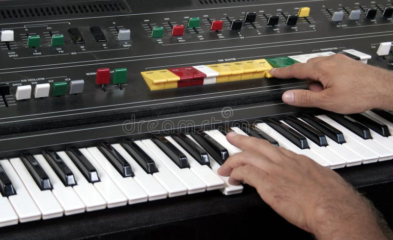 Side View of Vintage Analog Modular Synthesizer Stock Photo - Image of ...