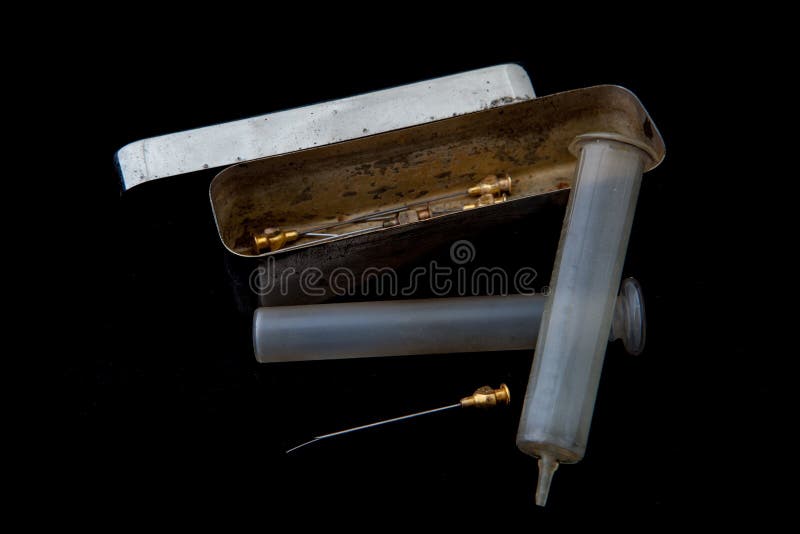 Old syringe stock image. Image of curative, background - 36986131
